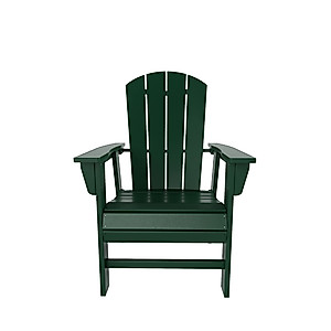 WestinTrends Malibu Malibu Outdoor Patio HDPE Plastic Adirondack Dining Chair Dark Green