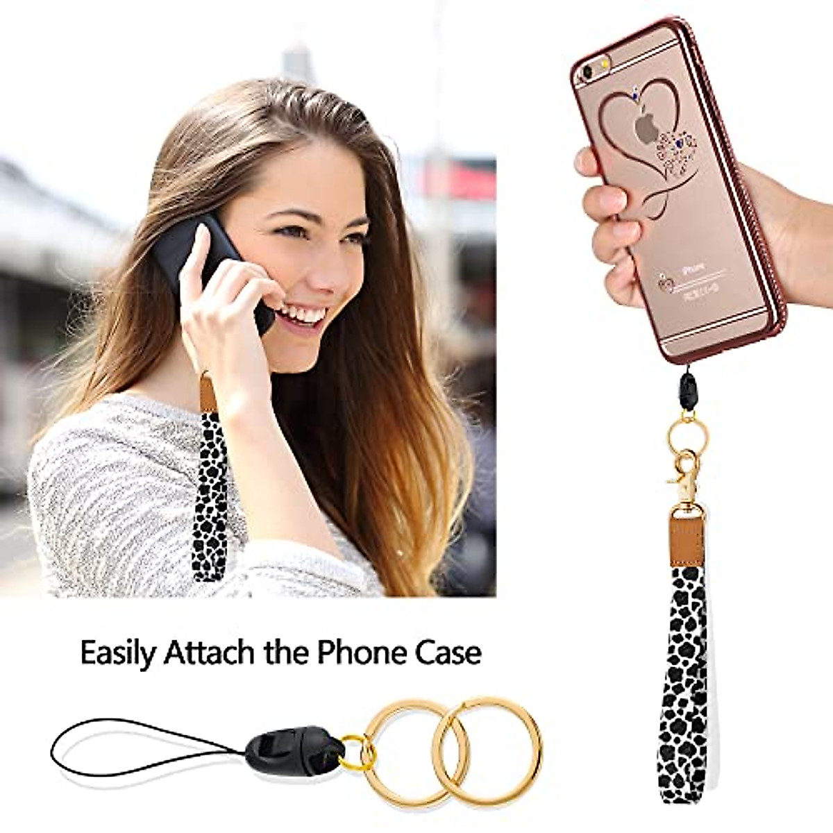 POPLOPP Wrist Lanyard for Keys, Durable Keychain Wristlet for Women Men, Cute Key Chains Strap for Car Keys, ID Holder, Wallet