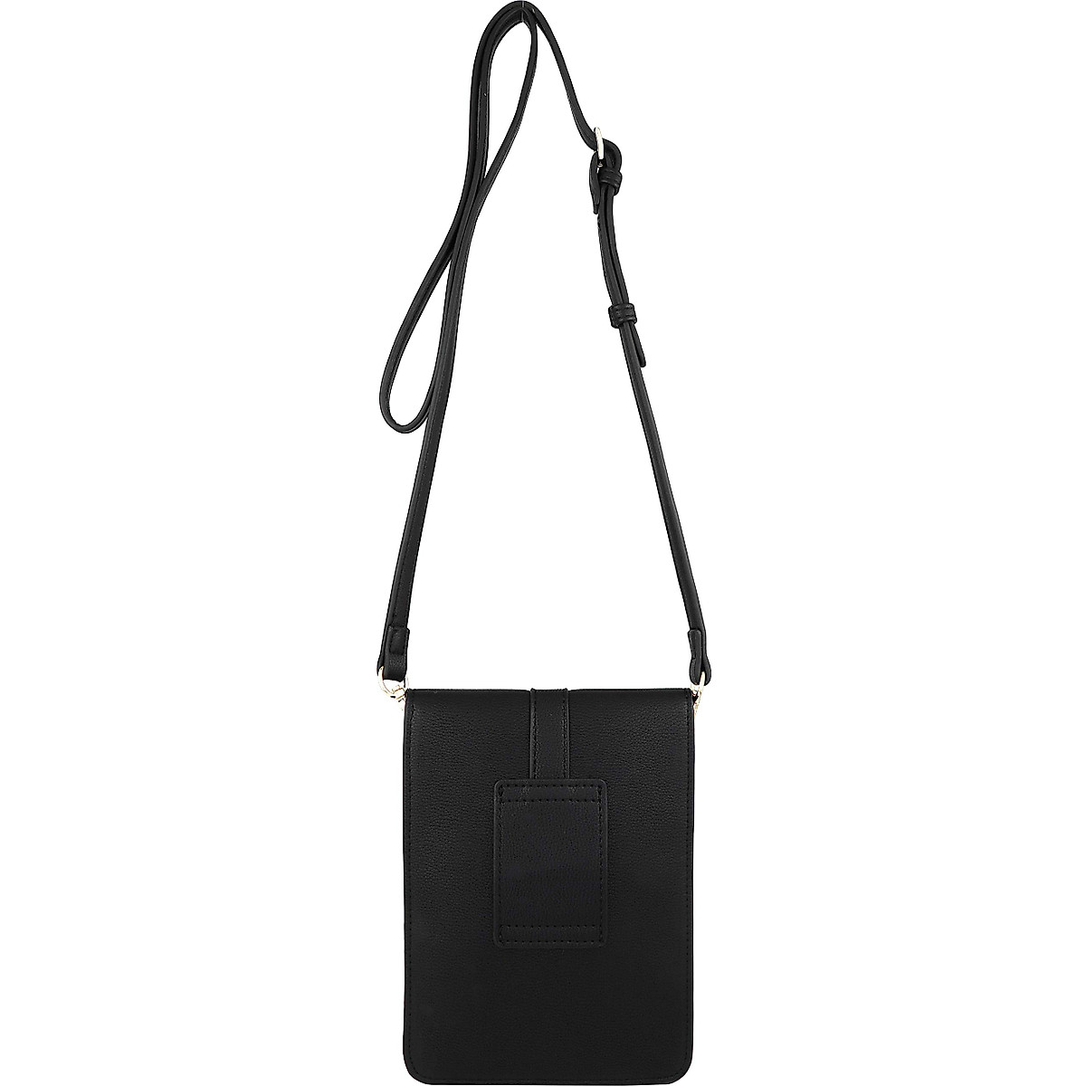 B BRENTANO Vegan Small Flap-Over Crossbody Bag and Waist Purse with RIFD Blocking (Black)