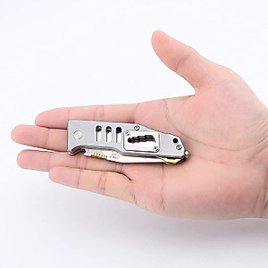 Sanrenmu 7046 Folding Pocket Knife with Tanto Blade Multi function Knife (Grey&Golden)