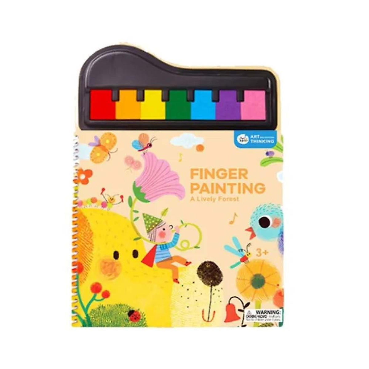 Jar Melo Fingerprint Coloring Book for Kids, 7 Colors Mess Free Painting Book for Children Art, Learning, Travel Activities