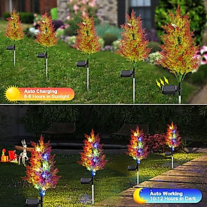 2 Pack Solar Christmas Tree with LED Solar Christmas Lights for Outdoor Christmas Decorations, Christmas Pathway Lights Outdoor, Small Christmas Tree Lights for Holiday Lawn Garden Yard Decor