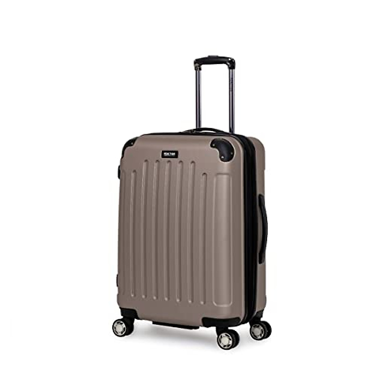 Kenneth Cole REACTION Renegade Luggage Expandable 8-Wheel Spinner Lightweight Hardside Suitcase, Champagne, 24-Inch Checked