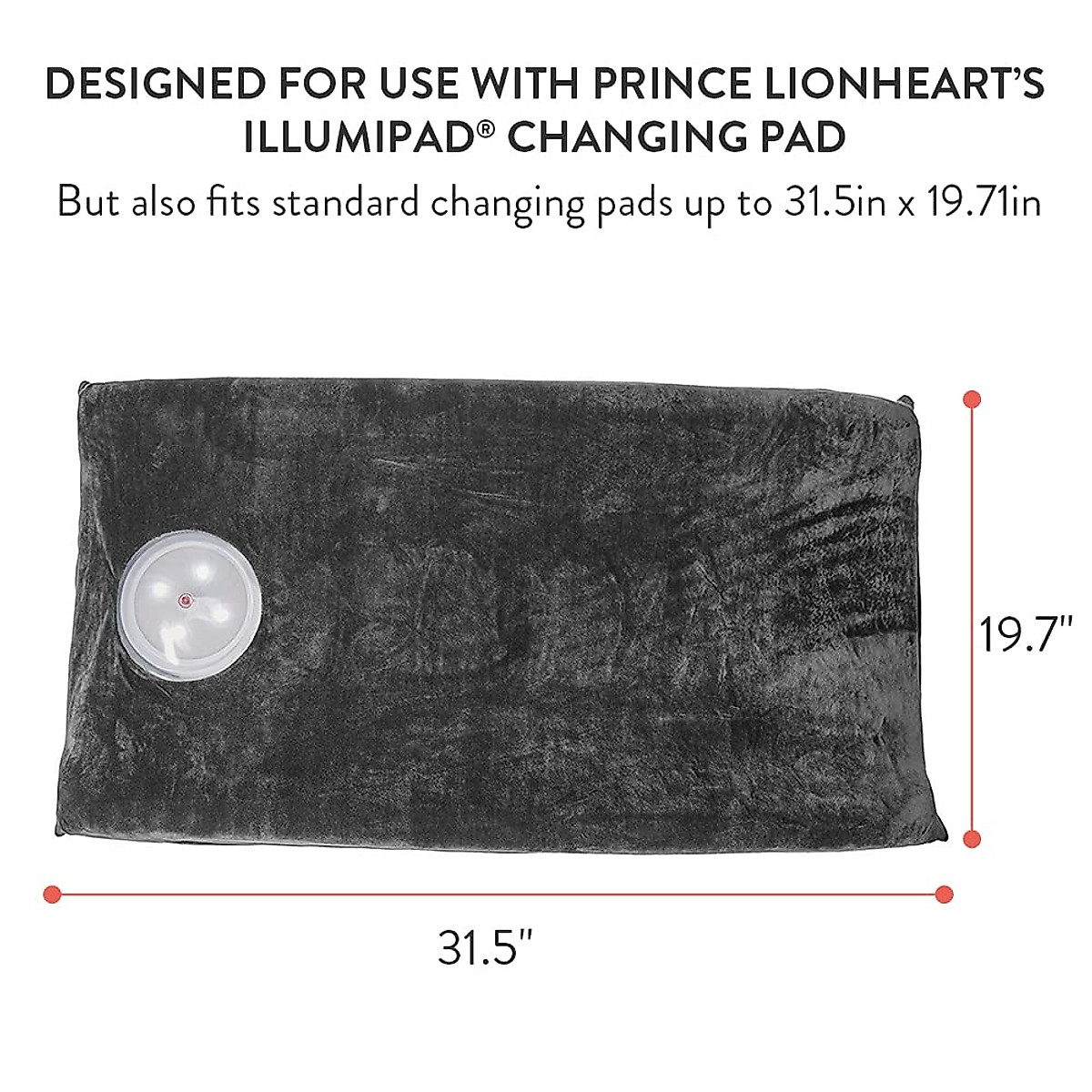 Prince Lionheart IllumiPAD Changing Pad Cover, Grey
