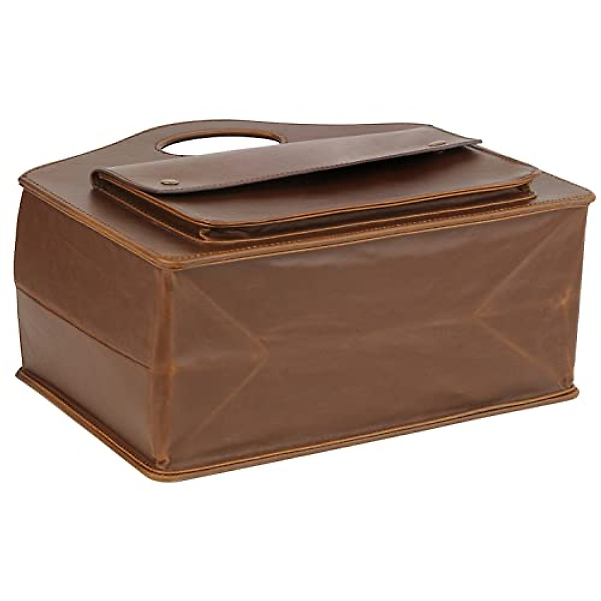 HofferRuffer Magazine Basket Holder, Foldable Magazine Rack, Document File Holder Organizer, File Folder, Newspaper Storage Bin Organizer for Home or Office (Brown)