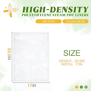 Feifeiya 500 Pcs 24x 17 Inch Steam Pan Liners for 1/2 Pan Steam Pot Liners Polyethylene Steam Table Pan Liners Disposable Clear Cooking Liners for Caterers Restaurants Cafeterias