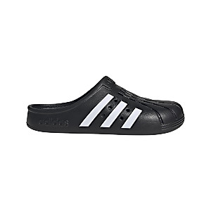 adidas Unisex Adilette Clogs Slide Sandal, Core Black/White/Core Black, 14 US Women/13 US Men