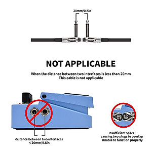 Ghost Fire Guitar Patch Cable, Guitar Pedal Cables,Instrument Effects Pedal Patch Cables for Guitar Effects Pedal Board (6 inch-3 Pack)