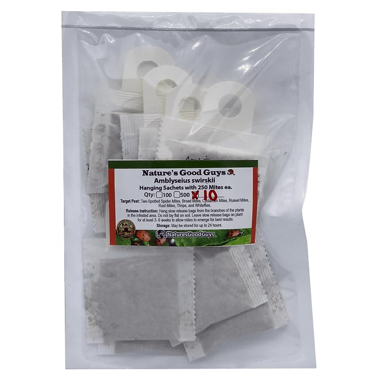 Natures Good Guys - Amblyseius swirskii (10 Sachets with 250 Mites)
