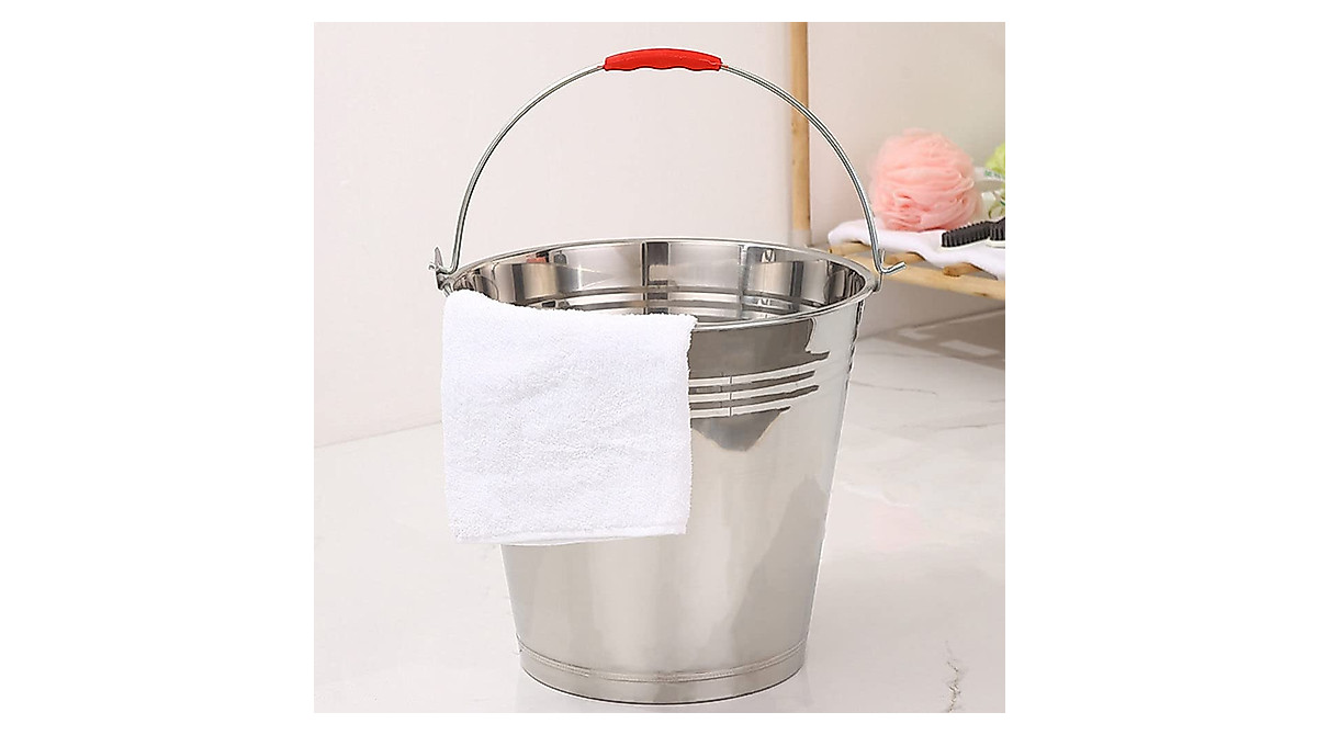 Hemoton Stainless Steel Bucket with Lid - Heavy Duty Multipurpose Pail