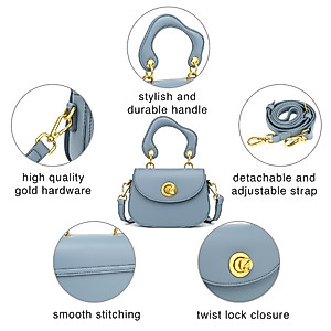 Scarleton Crossbody Bags for Women, Purses for Women, Satchel Shoulder Bag, Lightweight Gold Chain Crossbody Bag Purse, H210607 - Blue