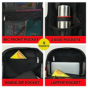 SHYLERO Mesh Backpack XXL (36L) - Lightweight Heavy-Duty Clear Backpack Made of Reinforced 3D Mesh - H19.6 xW15 xD7