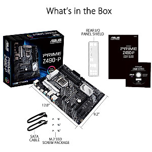 ASUS Prime Z490-P LGA 1200 (Intel® 10th Gen) ATX Motherboard (Dual M.2, DDR4 4600, 1 Gb Ethernet, USB 3.2 Gen 2 USB Type-A®, Thunderbolt™ 3 Support, Aura Sync RGB)