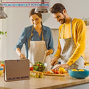 Meadowsweet Kitchens File Organizer for Recipes - Expanding Recipe File Folder Organizer with Dividers, Accordion Style Organizer for Recipe Cards, Clippings, Full Size Recipes - Brown & Metallic