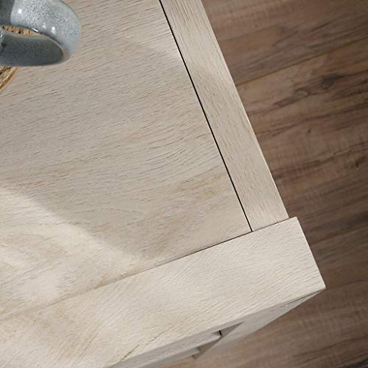 Sauder Pacific View Wood and Metal Nightstand in Chalked Chestnut Oak