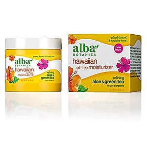 Alba Botanica Hawaiian Oil Free Moisturizer, Refining Aloe & Green Tea, 3 Oz