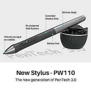 2023 HUION Inspiroy 2 Medium Drawing Tablet with Scroll Wheel 8 Customized Keys Battery-Free Stylus for Digital Art, Design, Sketch, 9x5inch Graphics Tablet Works with Mac, PC & Mobile, Black