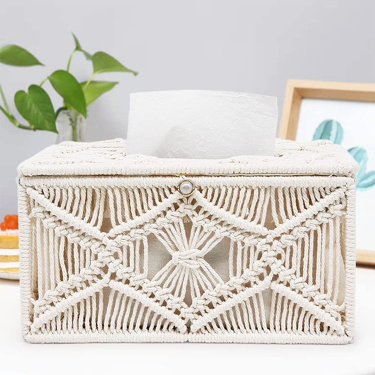 Tissue Box Cover Rectangle, Paper Tissue Holder Napkin Tissues Organizer, Home Decor for Bathroom Bedroom Dresser Living Room Office (Rectangle)