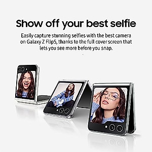 SAMSUNG Galaxy Z Flip5 AI Phone, 512GB Unlocked Android Smartphone, Compact, Foldable Design, One-Hand Control, Best Selfies, Full Cover Screen, Hands-Free Use, US Version, 2023, Graphite