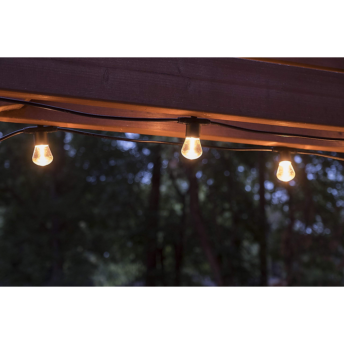 Enbrighten LED Bistro Outdoor String Lights, 48ft, 24 Shatter Resistant Lifetime Bulbs, 2200K Warm White, Weather Resistant, Indoor/Outdoor, Commercial Grade, Perfect for Backyard, Porch, Patio, 38357