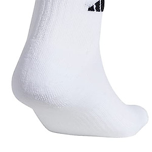 adidas Men's Athletic Cushioned Quarter Socks with Arch Compression for a Secure fit (6-Pair), White/Alumina Beige/Carbon Grey, Large