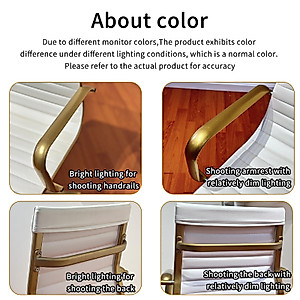 LUXMOD Ergonomic Computer Chair – Ultimate Comfort for Long Hours – Adjustable Swivel White and Gold Desk Chair – Ideal for Home Office – Stylish Gold Office Chair