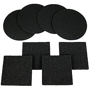 Estilo Set of 8 Compost Bin Pail Filters, 4 Round and 4 Square Black - Great Odor Eliminator - Ideal For Home Kitchen Countertop Composter | Activated Charcoal Carbon Filter
