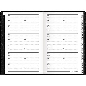 AT-A-GLANCE Telephone & Address Book, 600+ Entries, 4" x 6", Designer, Black (8040205)
