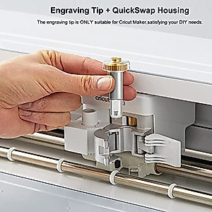 Engraving Tip + Quickswap Housing for Cricut Maker/Maker 3, Premium Tungsten Steel Alloy Engraving Tool, Ideal for Engraving On Glass, Acrylic, Metal & More, Original Version Engraving Accessories