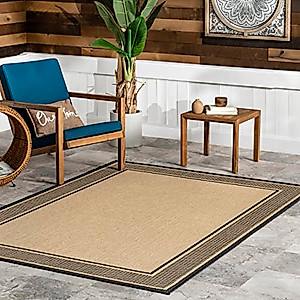 nuLOOM Gris Border Indoor/Outdoor Area Rug, 8', Beige