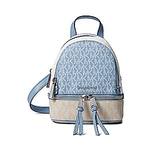 Michael Kors Rhea Zip Extra Small Messsenger Backpack Chambray Multi One Size