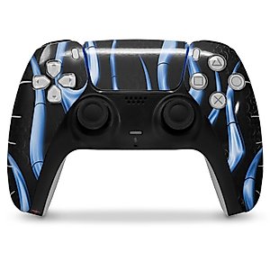 WraptorSkinz Skin Wrap compatible with Sony PS5 DualSense Controller Metal Flames Blue (CONTROLLER NOT INCLUDED)