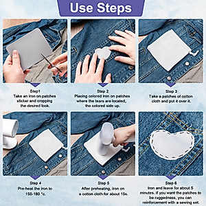 Amrules Iron Patches, 30 Piece 3.7 X 4.9 Inch Multi-Colored Fabric Repair Kit, 29 Shades Iron on Patches for Jeans, Shirts, Clothes, Pants