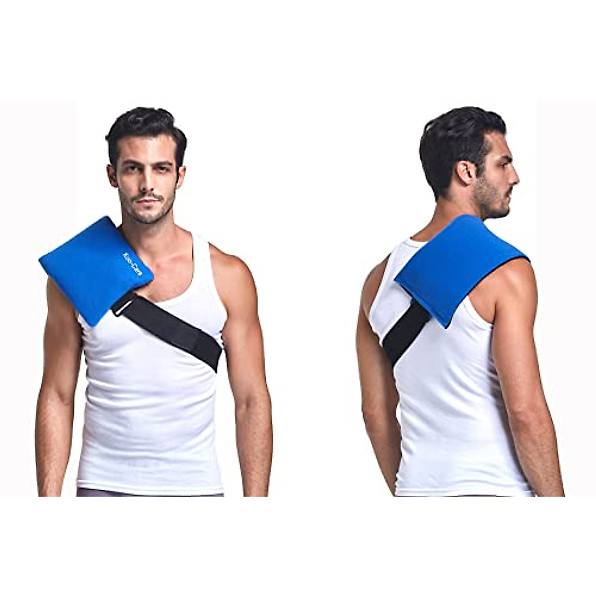 Koo-Care Waist & Lower Back Gel Ice Pack & Wrap for Injuries Reusable Large Flexible Hot Cold Therapy Compress with Strap for Shoulder, Belly, Rib, Thigh, Entire Knee, Shin Pain Relief - 15.5" x 7.3"