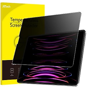 JETech Privacy Screen Protector for iPad Pro 12.9-Inch (6th/5th/4th/3rd Generation, 2022/2021/2020/2018), Anti-Spy Tempered Glass Film, 1 Pack
