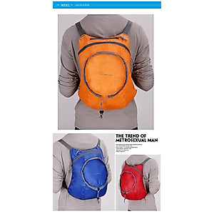 Scotry Ultra Lightweight Packable Travel Backpack, Man Women Foldable Handy Daypack for Camping Outdoor Hiking Cycling (Orange)