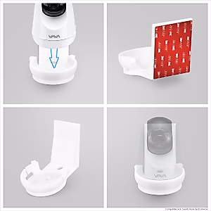 BRAINWAVZ Adheasive Wall Mount for VAVA Baby Monitor Camera (VA-IH006) Shelf - No Screws, Easy to Install, No Mess, Strong Mount Holder, White