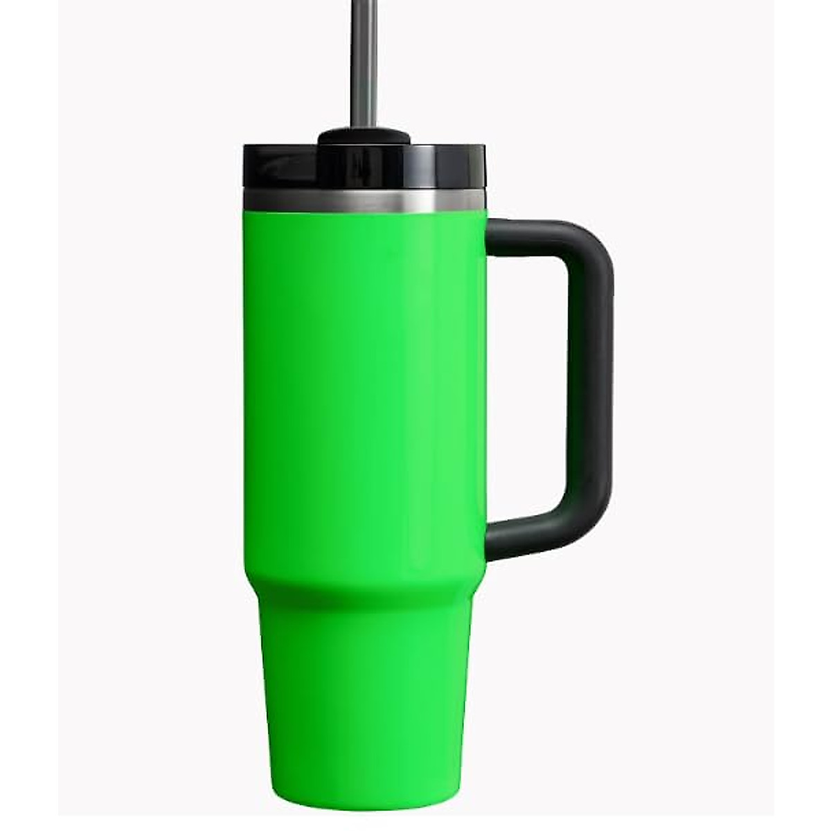 YOUEXPERT 30oz Tumbler with Handle, 30 oz Tumbler with Handle and Straw, Stainless Steel Vacuum Insulated Tumbler for Water, Iced Tea or Coffee-Neon Green