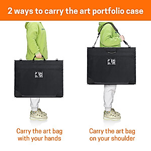 Professional Art Portfolio Bag with Detachable Shoulder Straps, Poster Board Large Storage Bag, Art Portfolio Folder for Artwork for Artists and Students