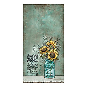COLORSUM Kitchen Towels and Dishcloths Sets Sunflower Mason Jar Positive Quotes Vintage Farmhouse Decoration Microfiber Dish Towels Wash Cloths for Kitchen Accessories Indoor Home Decor 1 Pcs