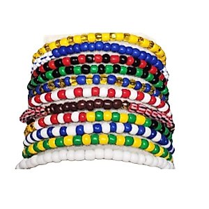 11 pcs Ilde Pulseras Santeria Handmade Unisex Stretch Bracelet Set Iyawo Babablawo Orula Shango Obatala Eleggua Ogun Ochosi Oshun Yemaya Oya San Lazaro Seven African Powers