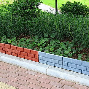 Ram® 8 X Grey Brick Effect Garden Lawn Edging Grey Lawn Border Stone Effect 5M METRE