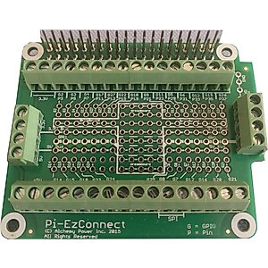 Alchemy Power Inc. Pi-EzConnect. Raspberry Pi 4, Pi 3 etc GPIO Connector. A HAT to Connect GPIOs and sensors to Raspberry a Pi