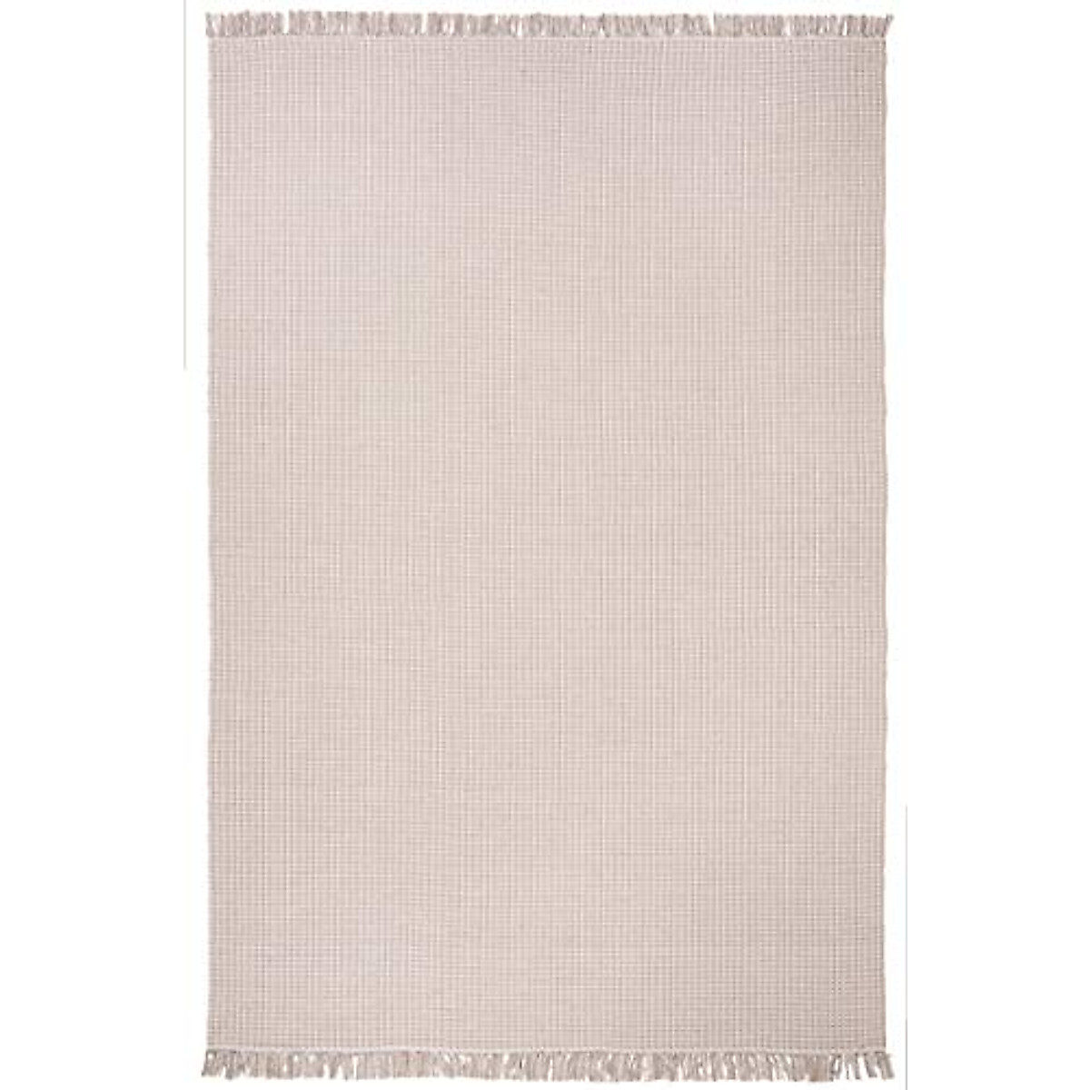 SAFAVIEH Montauk Collection Area Rug - 6' x 9', Ivory & Grey, Handmade Flat Weave Boho Farmhouse Cotton Tassel Fringe, Ideal for High Traffic Areas in Living Room, Bedroom (MTK340A)