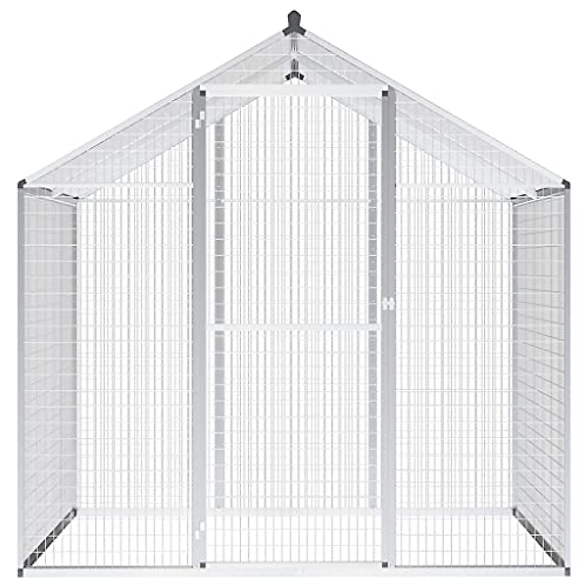 Aluminum Outdoor Aviary with Heavy-Duty Hinged Door, Versatile Walk-in Aviary, Large Bird Cage, Aluminum Wire Mesh Walls Pet House 70.1" x 48" x 76.4"