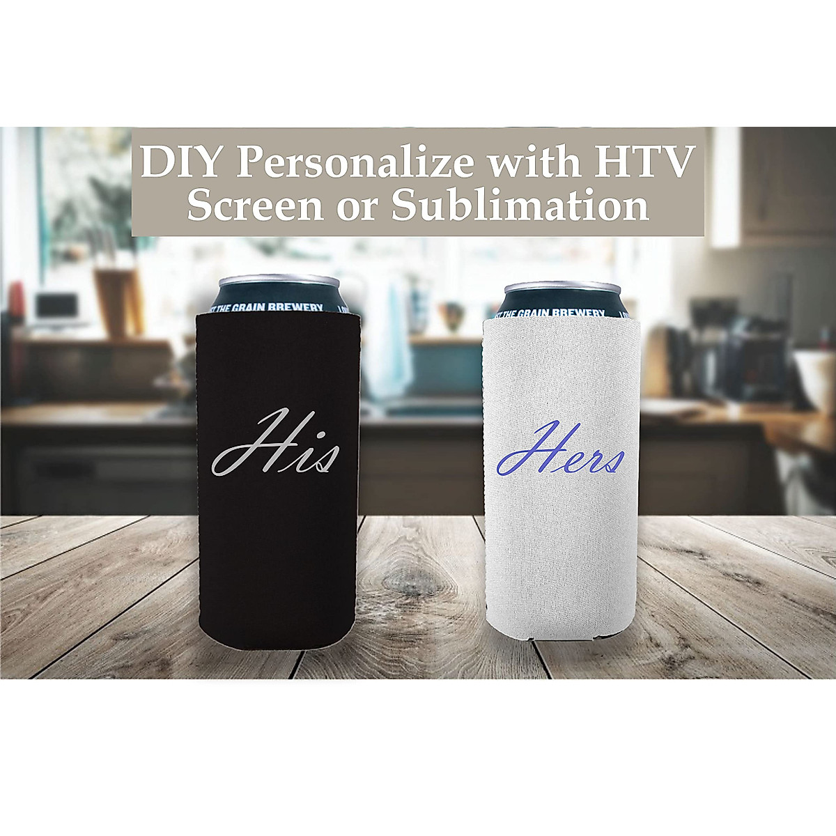 Blank Neoprene 16 oz. Can Coolie (1, Black)