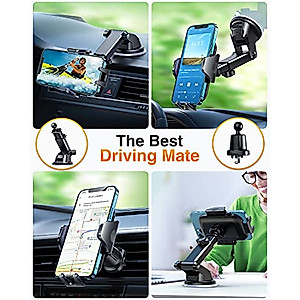 VANMASS 2023 Latest Upgraded Car Phone Holder Mount, [Super Suction & Stable] Phone Mount for Car Dashboard/Vent/Windshield, Car Phone Holder for iPhone 14/13/12/Pro/Max & Truck