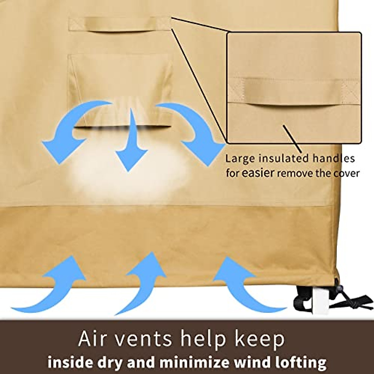 Outdoor Patio Furniture Grill Cover 58 Inch, 58" Wx24 Dx48 H, Golden Horn