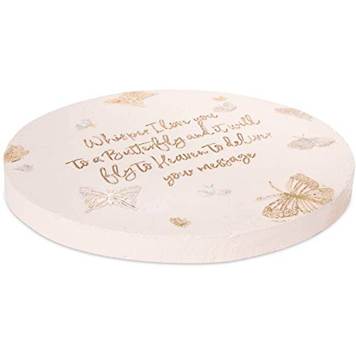 Pavilion Gift Company 22215 Whisper I Love You to A Butterfly and It Will Fly to Heaven to Deliver Your Message-10 Inch Weather Proof Ston 10" Garden Stone, 10 inch Round, Beige