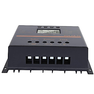 12V 24V Auto 80A Solar , Energy Controllers Solar Wind Power Controller Solar Panel Battery Intelligent Regulator LCD Display Solar Panel Controller with USB 5V Charging Interface